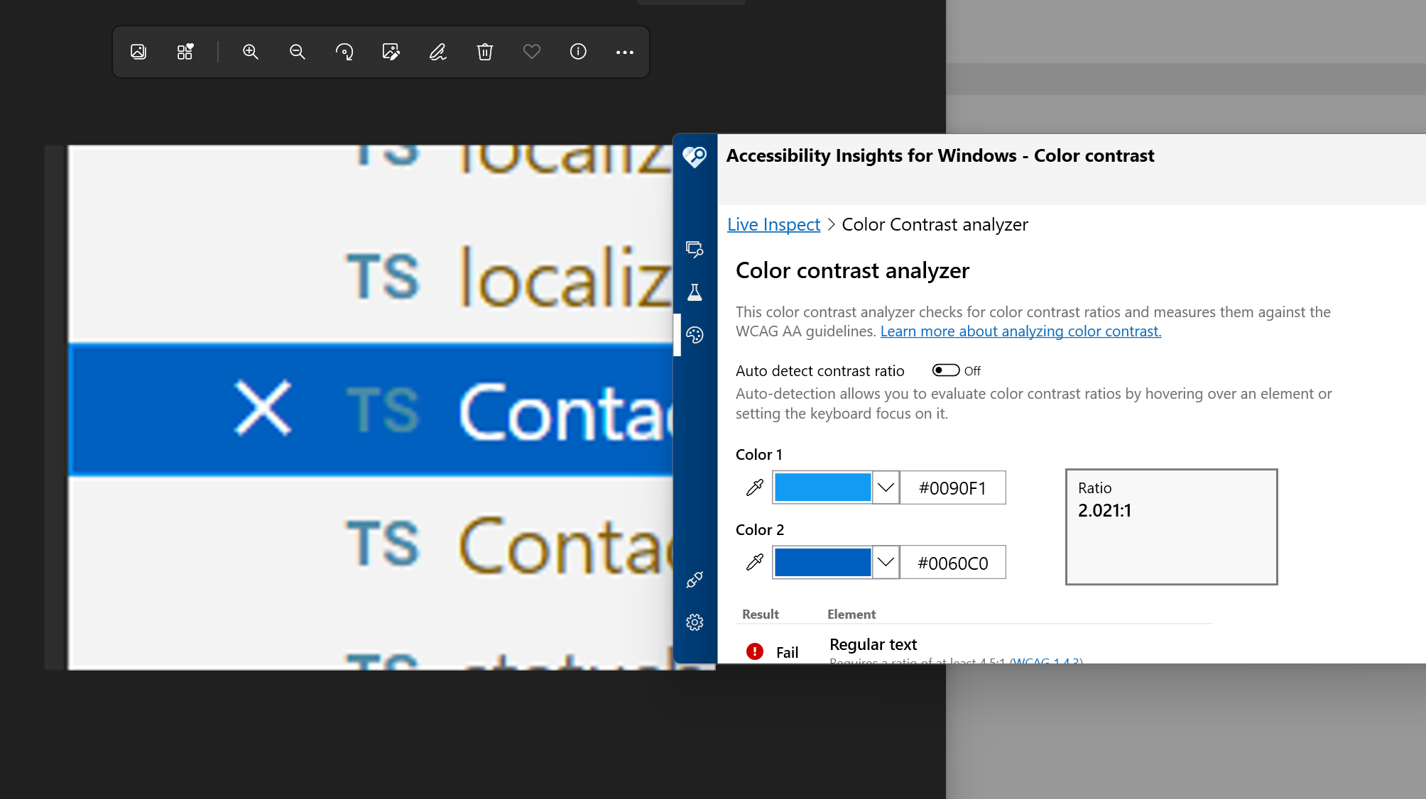 Color contrast of tree view selected item and its border is less than 3 ...