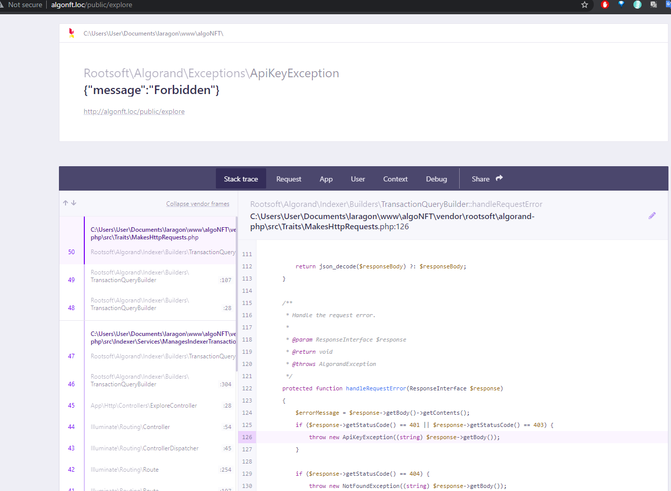 Laravel error when loading the homepage · Issue #1 · RootSoft/algoland · GitHub