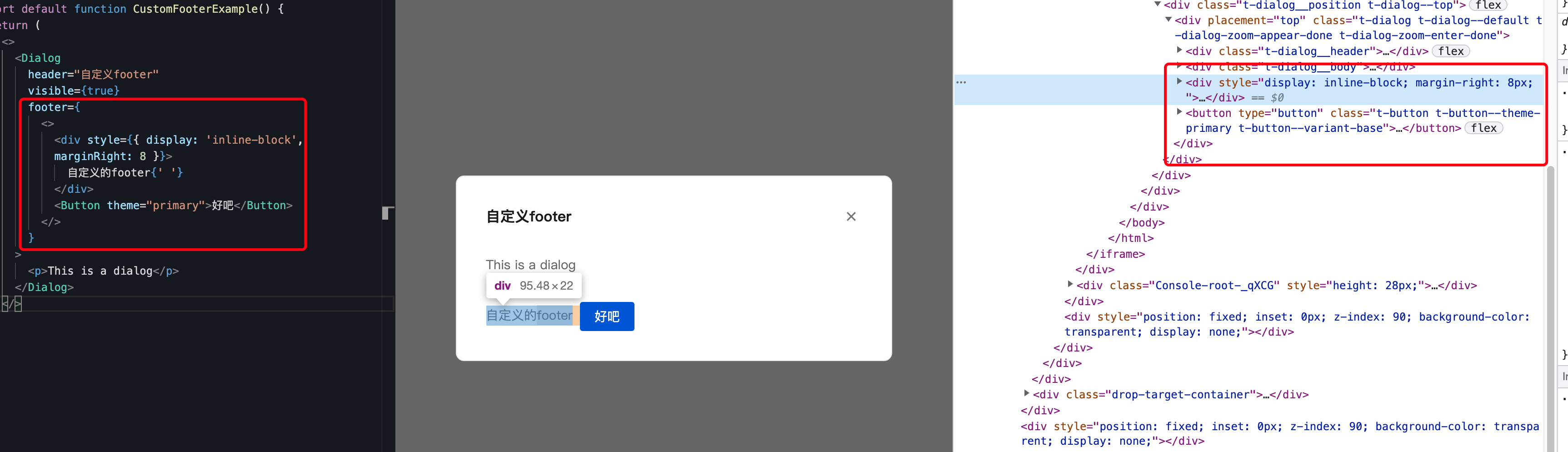 [Dialog] dialog 自定义 footer 时，引入了 break change？ · Issue #1901 · Tencent/tdesign-react · GitHub