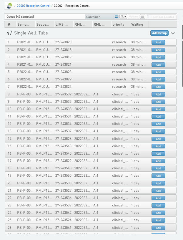 CG002 - reception control, group samples by SupportSystem ID · Issue #241 · Clinical-Genomics/cg ...