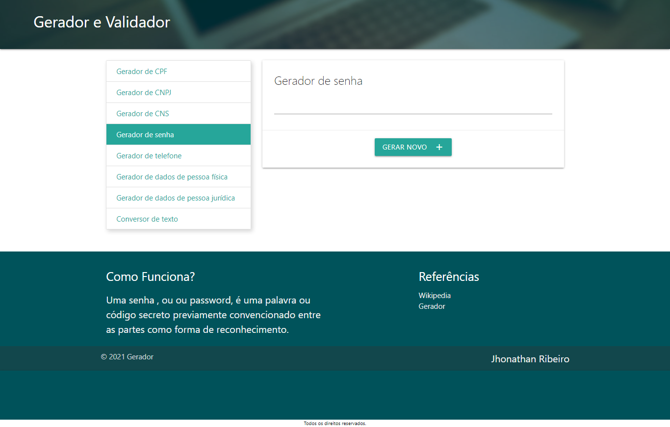GitHub - JhonathanRibeiro/gerador-de-documentos: Gerador de CPF CNPJ e outros documentos válidos
