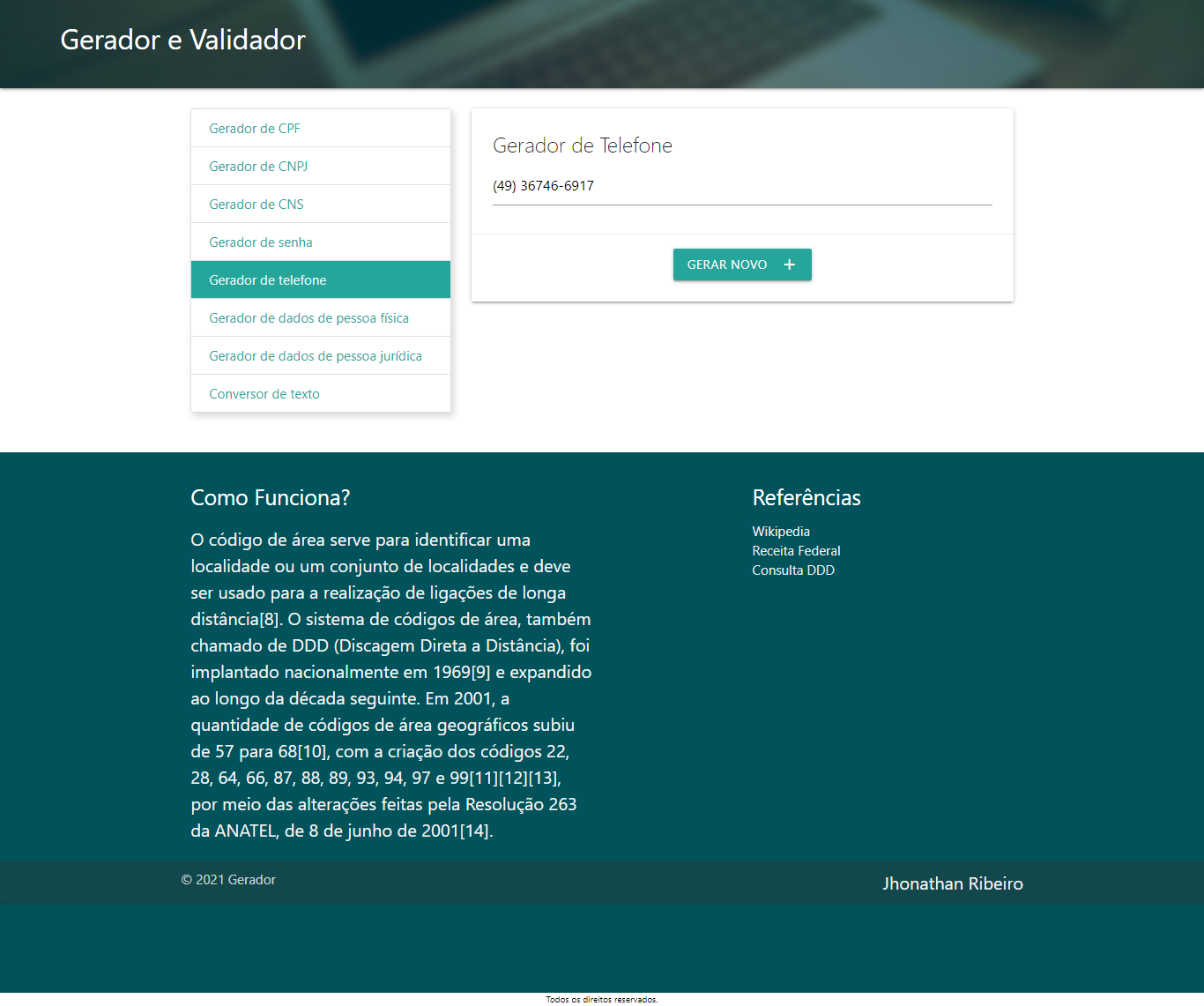 GitHub - JhonathanRibeiro/gerador-de-documentos: Gerador de CPF CNPJ e outros documentos válidos