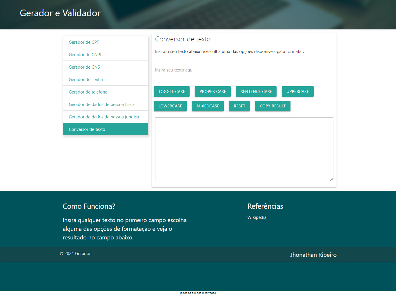 GitHub - JhonathanRibeiro/gerador-de-documentos: Gerador de CPF CNPJ e outros documentos válidos
