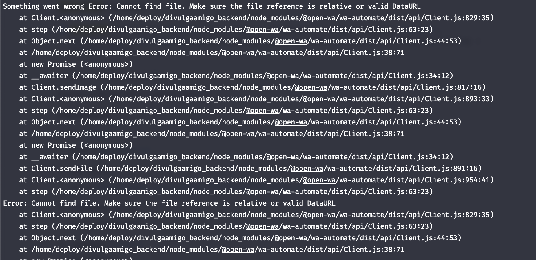 Image does not send via sendImage / sendFile · Issue #876 · open-wa/wa-automate-nodejs · GitHub