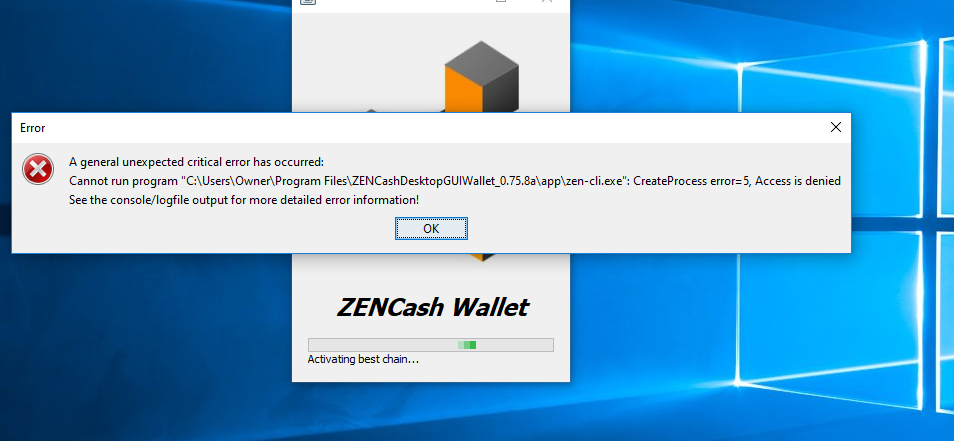 Code 1 Error · Issue #78 · HorizenOfficial/zencash-swing-wallet-ui · GitHub