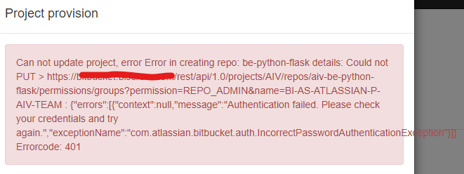 URL already taken error provisioning quickstarter after Authentication failed · Issue #227 ...