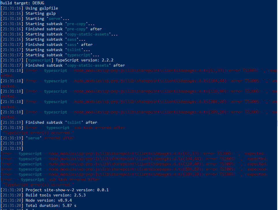 Type Script Errors While Build · Issue 741 · Sharepointpnp Js Core · Github