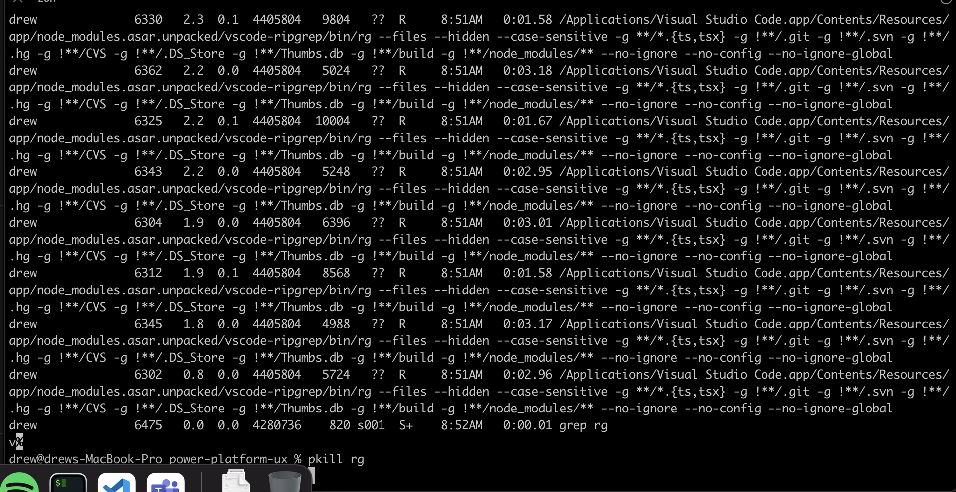 Rg taking up significant resources / freezing choppy file editing ...