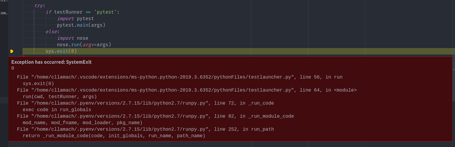 Debugger Fails On Tests Exit · Issue 5099 · Microsoftvscode Python · Github