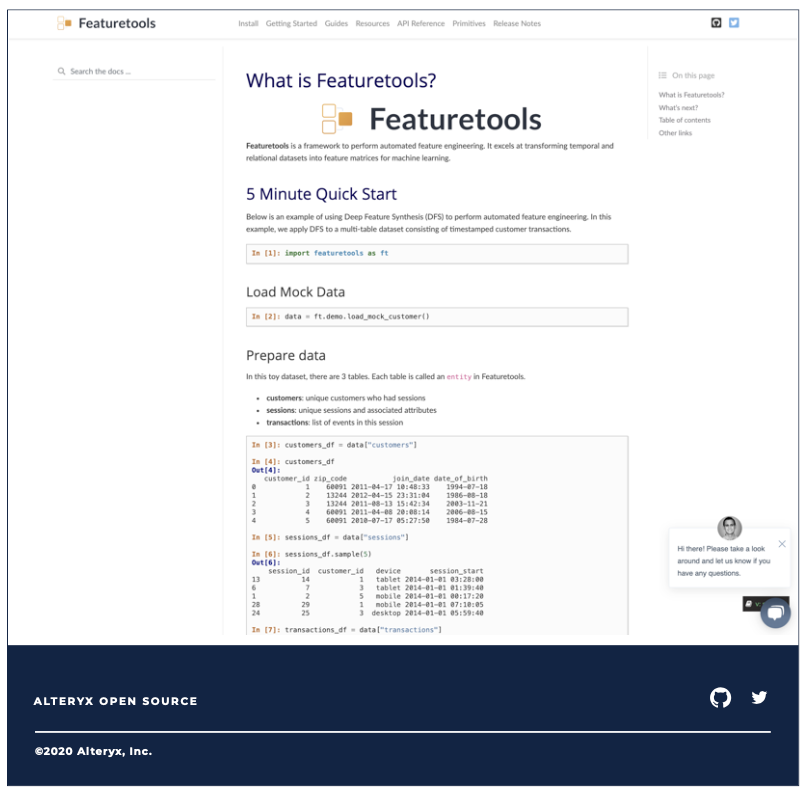 Add Alteryx Footer To Featuretools Documentation Page · Issue 1186 · Alteryx Featuretools · Github