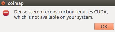 dense stereo reconsturction requires CUDA, which is not available on your system · Issue #1708 ...