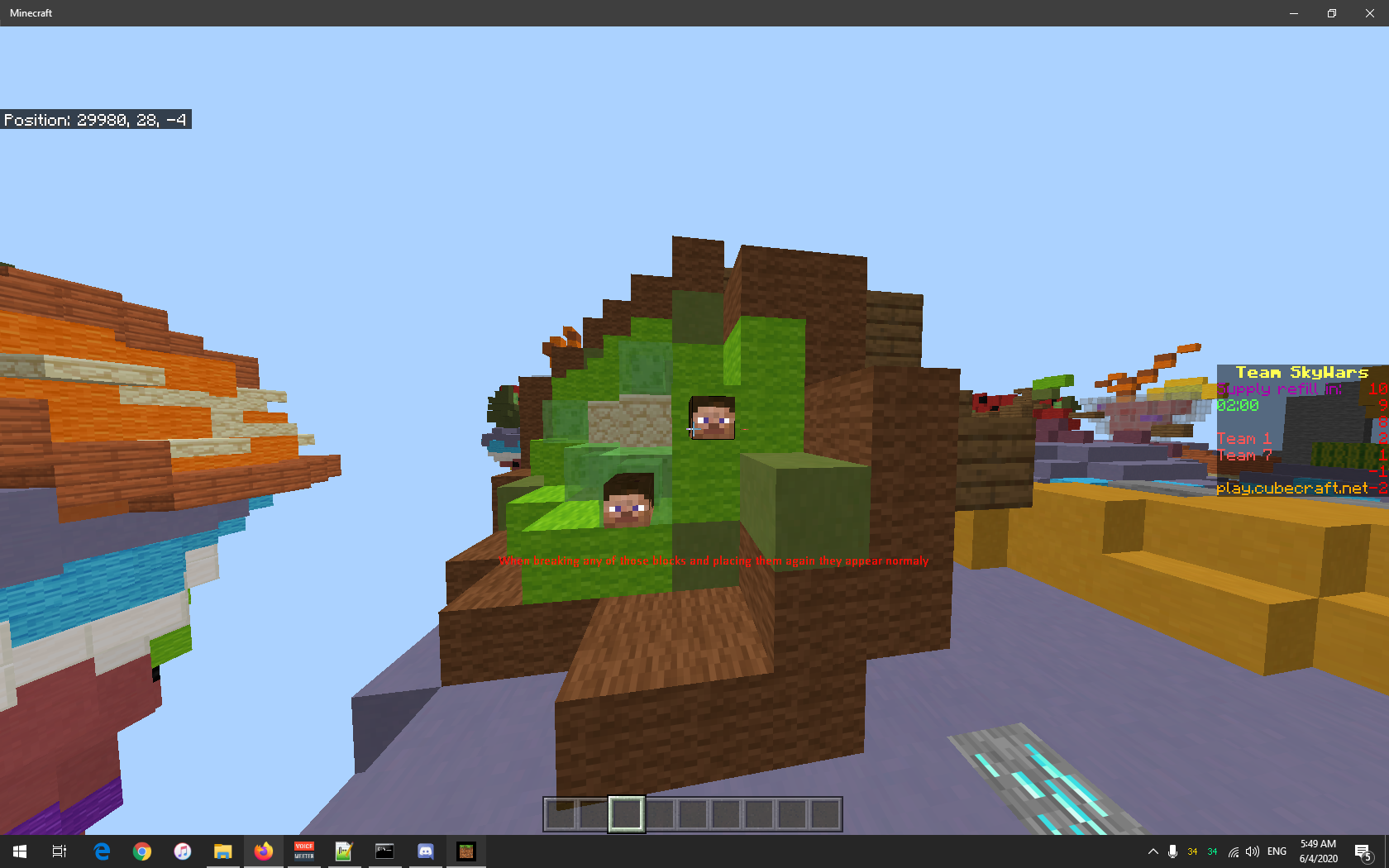 Chests, Skulls and Flower pots are invinsible on Cubecraft · Issue #738 · GeyserMC/Geyser · GitHub