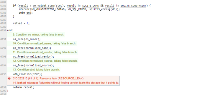 Memory Leak Detected By Coverity · Issue 18359 · Wazuhwazuh · Github