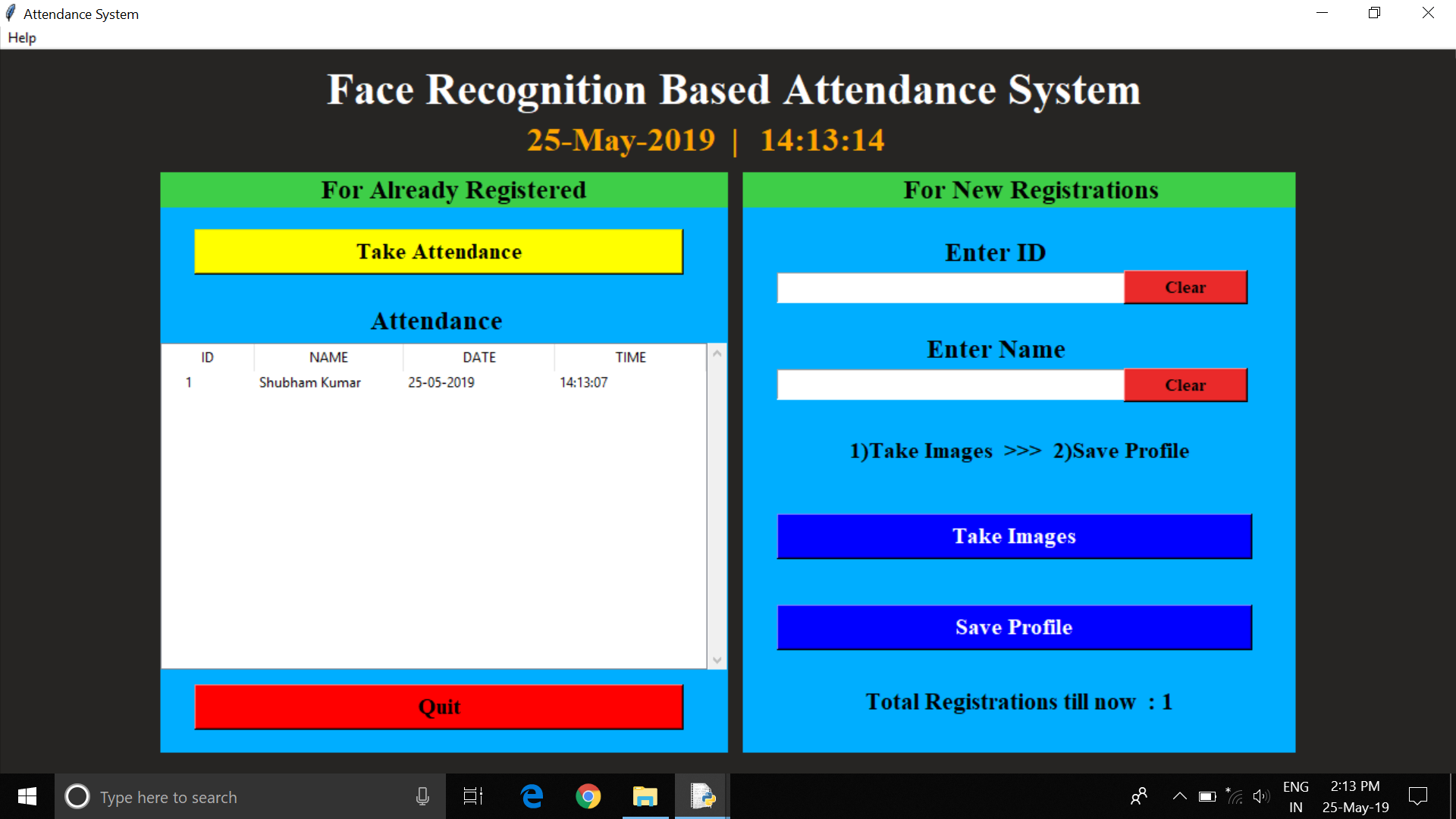 Shubhamkumar27 Face Recognition Based Attendance System Open Source 