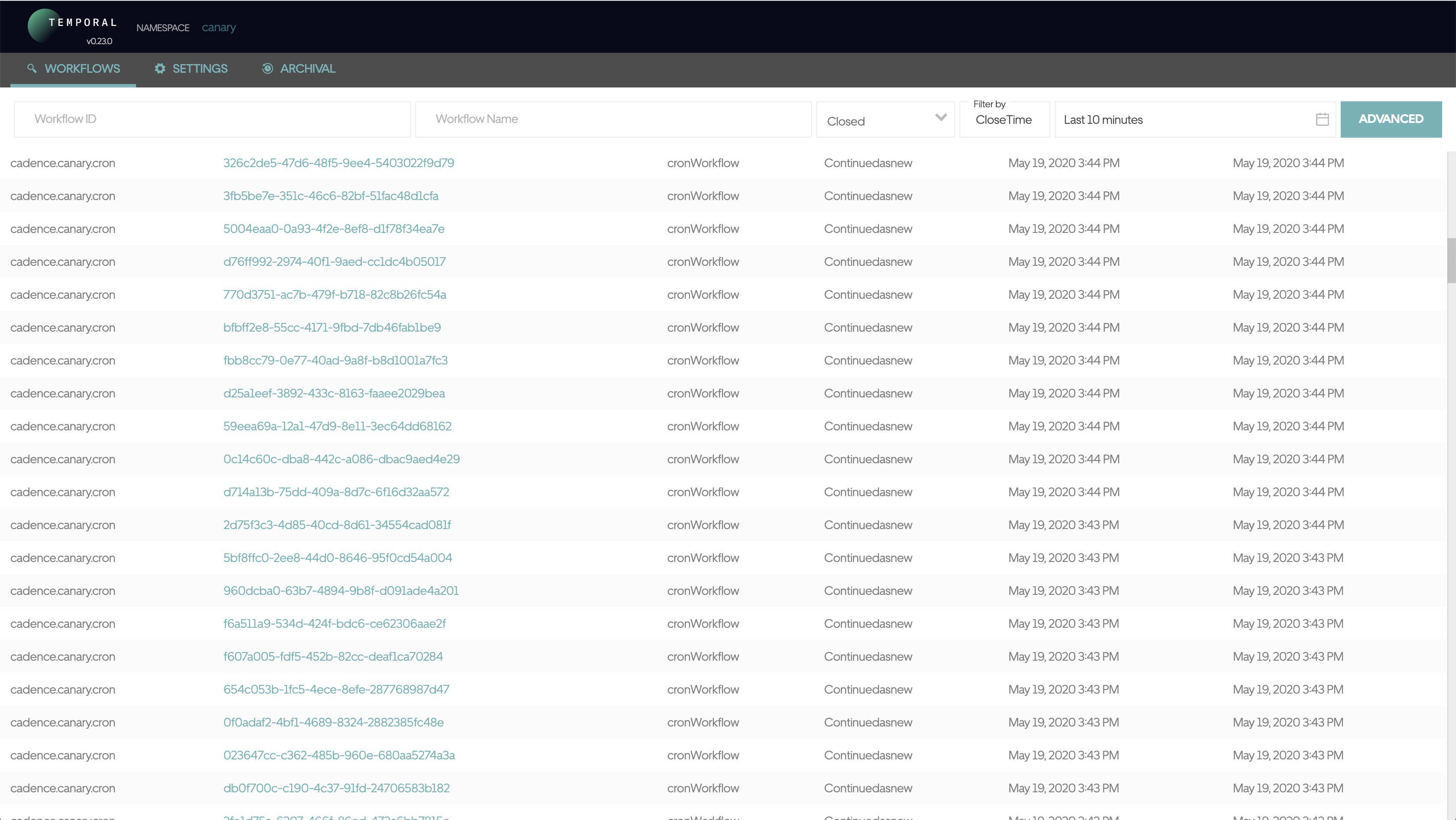 canary not running properly on v0.23.0 · Issue #394 · temporalio/temporal · GitHub