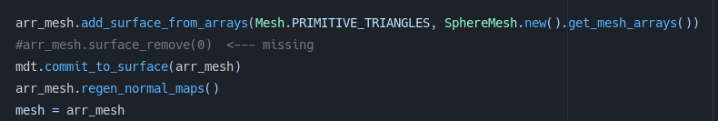 [master] `ArrayMesh.surface_remove()` method missing. · Issue #52054 · godotengine/godot · GitHub