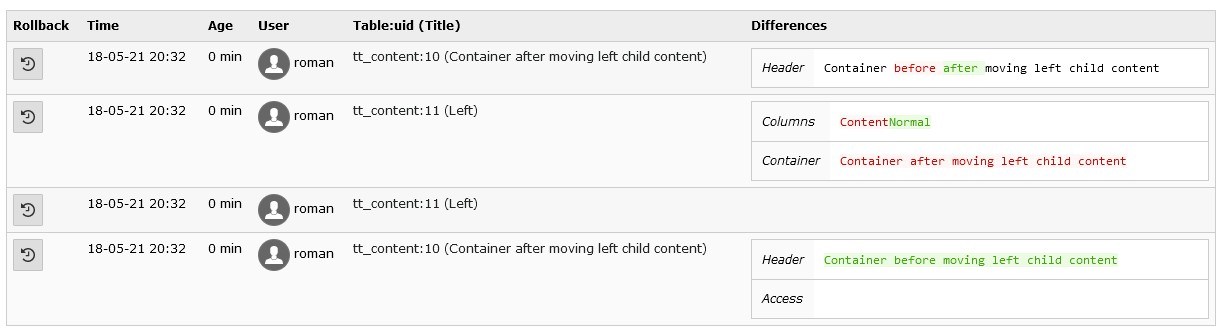 History/Undo doesn't work · Issue #129 · b13/container · GitHub