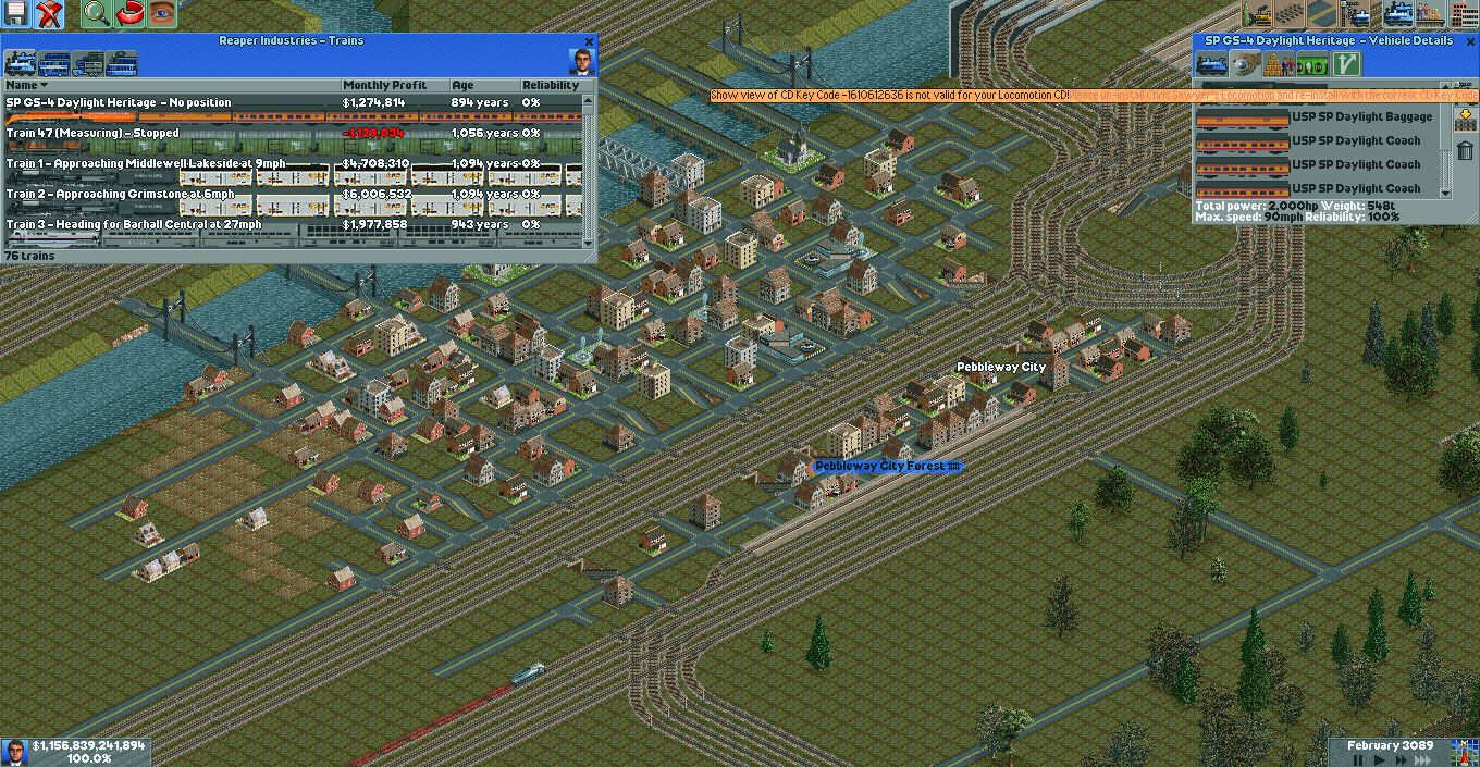 OpenLoco - Hovering over the train icon in the window gives invalid CD ...