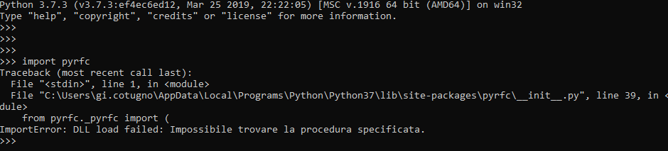 ImportError: DLL load failed · Issue #155 · SAP-archive/PyRFC · GitHub