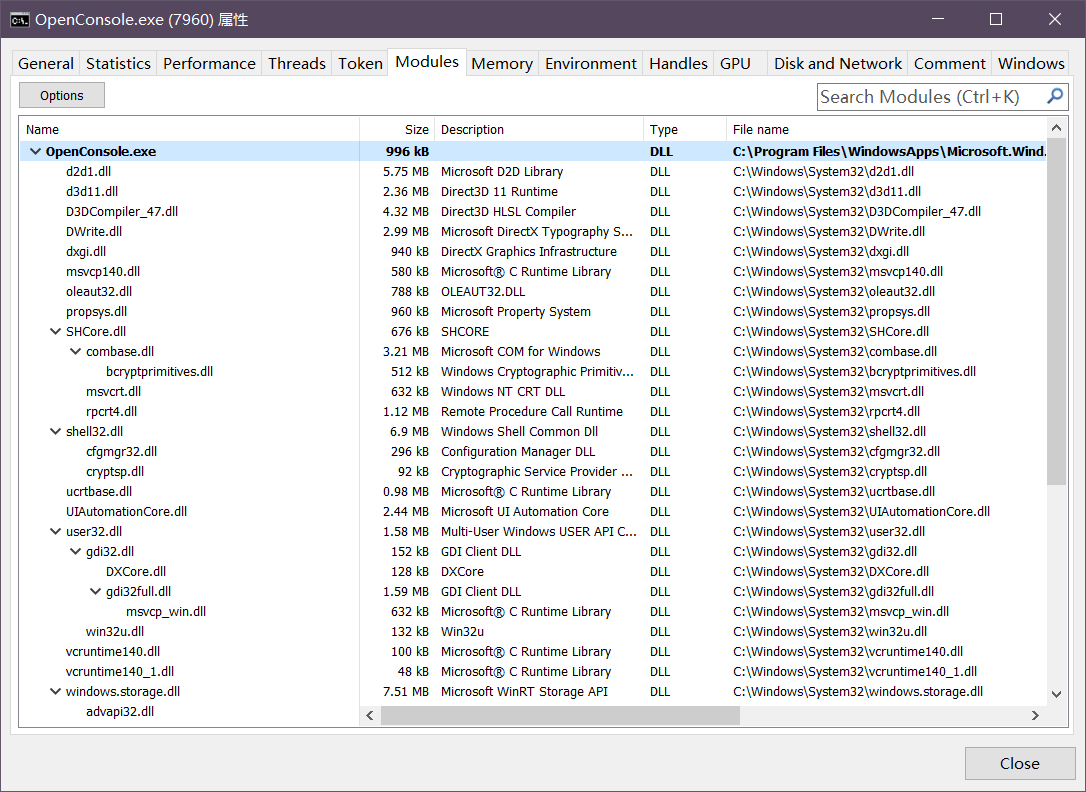 Process Hacker crashed when switch to "Modules" tab in property of a UWP process · Issue #675 ...