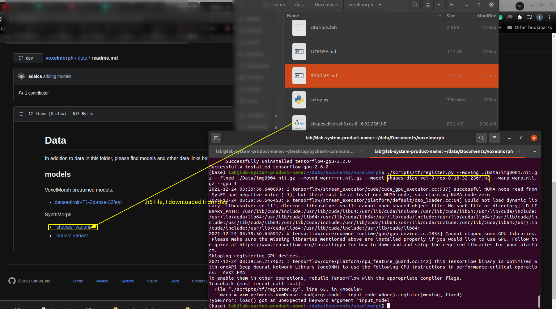 Error while trying to register with Voxelmorph · Issue #378 · voxelmorph/voxelmorph · GitHub