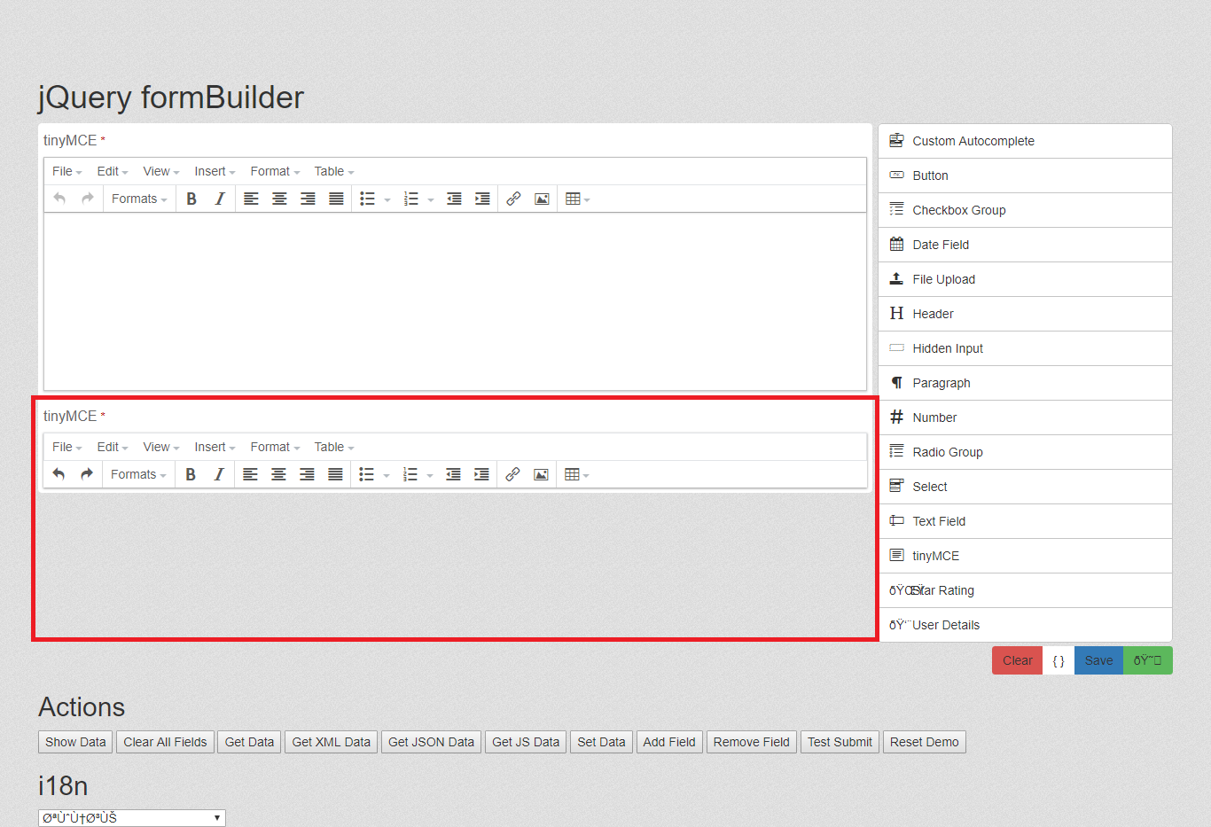 Multiple TinyMCE issue · Issue #732 · kevinchappell/formBuilder · GitHub