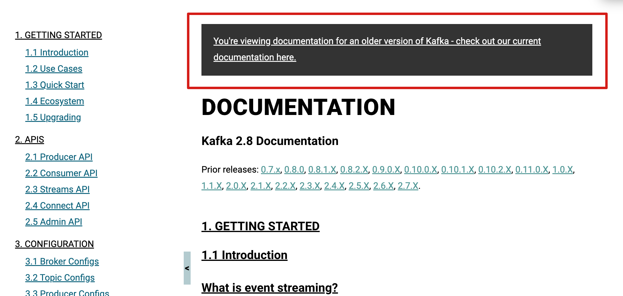 [Doc] Add prompt to users who are reading old version doc · Issue #17501 · apache/pulsar · GitHub