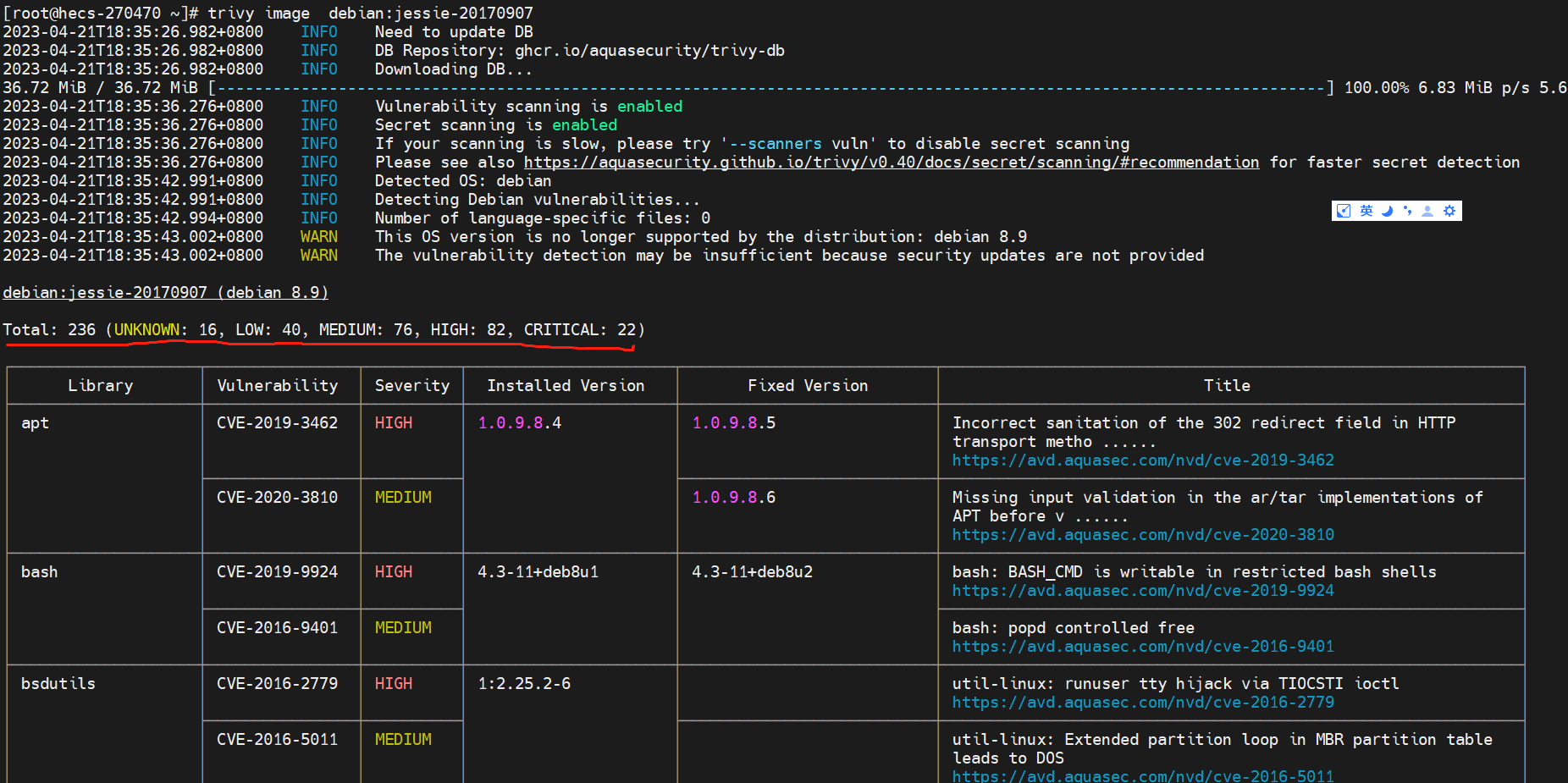 Scanner can't scanning Base OS Debian 8 · Issue #747 · neuvector/neuvector · GitHub