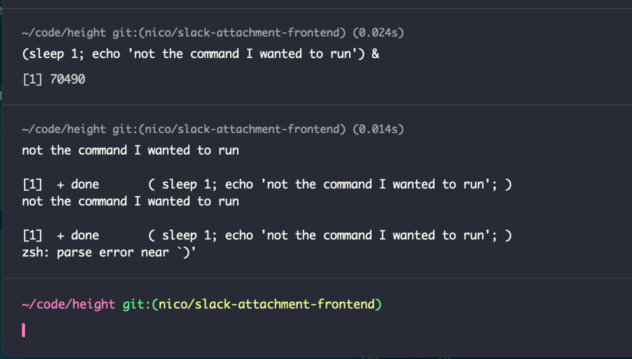 Background exec output is mixed with shell input · Issue #1387 · warpdotdev/Warp · GitHub