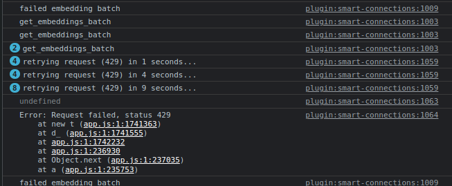 error getting embeddings for: {insert file name}.md --> getting this error for every note ...