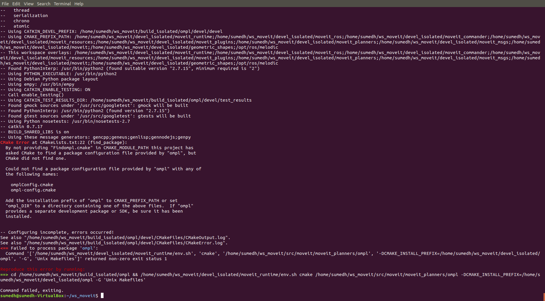 Adding New Planner To Moveit Build Fail · Issue 1454 · Moveit Moveit · Github