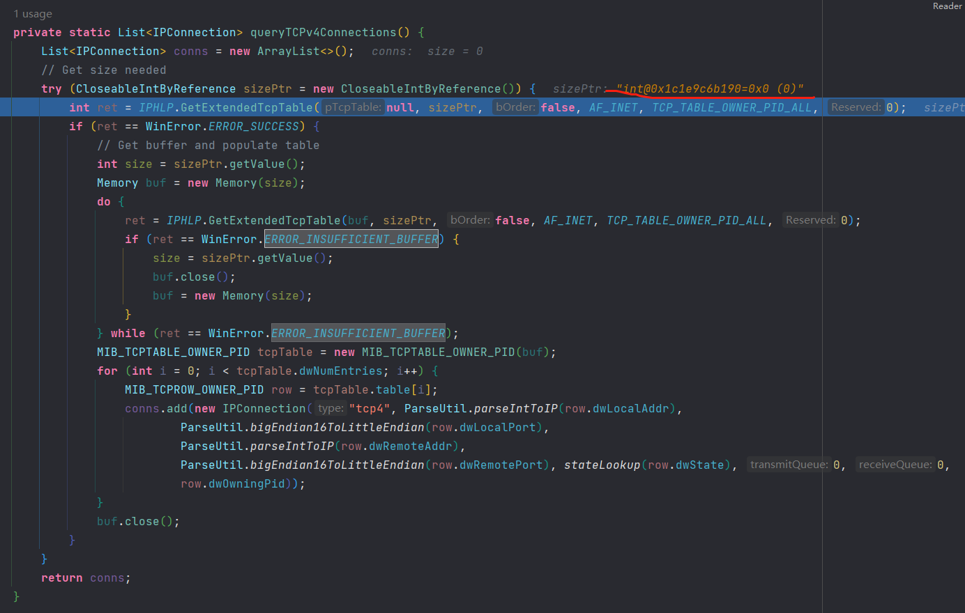 GetExtendedTcpTable return 122， · Issue #2242 · oshi/oshi · GitHub