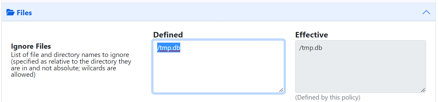 UI - Policy - Files: When adding an ignore path using backslashes, it is ignored · Issue #2784 ...