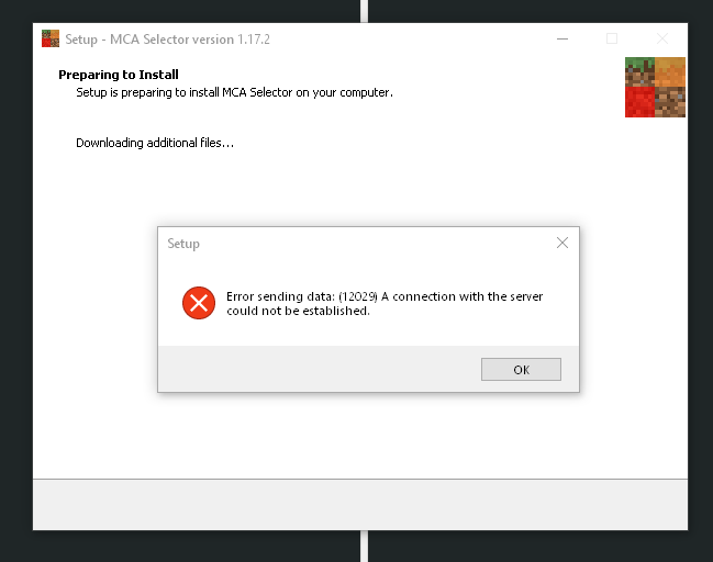Can't install without internet - Error sending data: (12029) or (12007) · Issue #309 · Querz ...