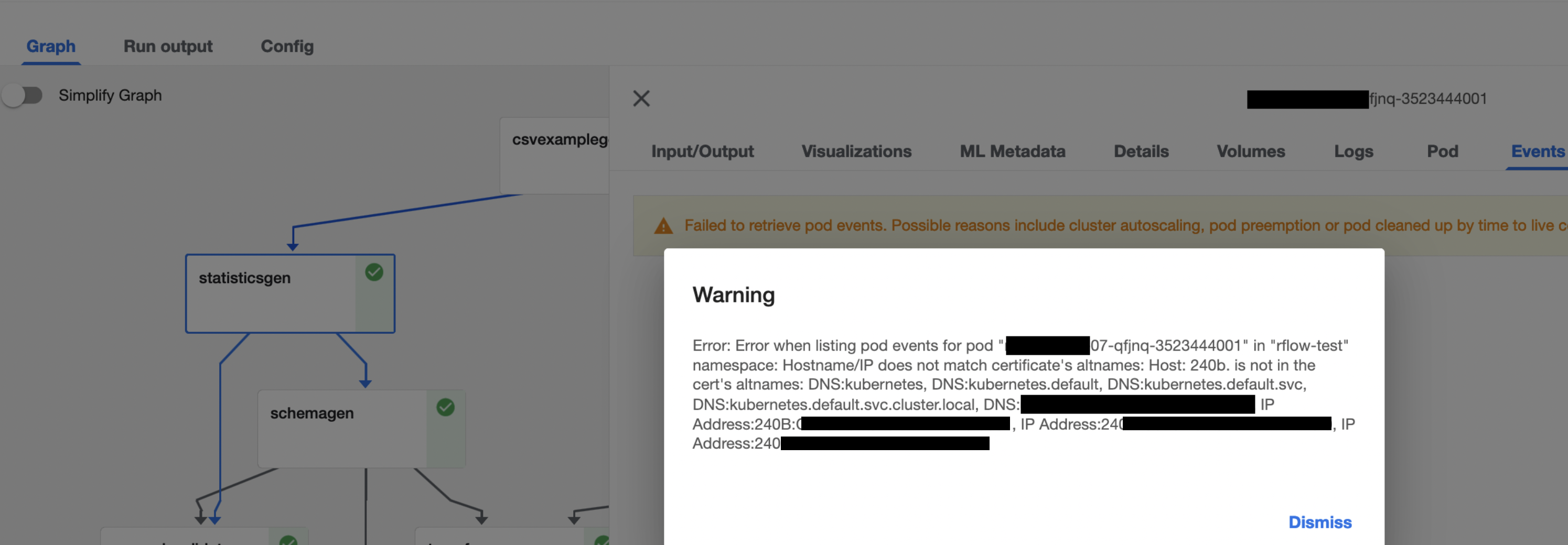 [frontend] Couldn't get Logs, Pod, and Events of any pipeline components in Runs · Issue #8034 ...