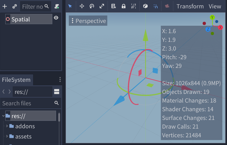 Grid and gizmos are counted in the information panel in 3D editor ...