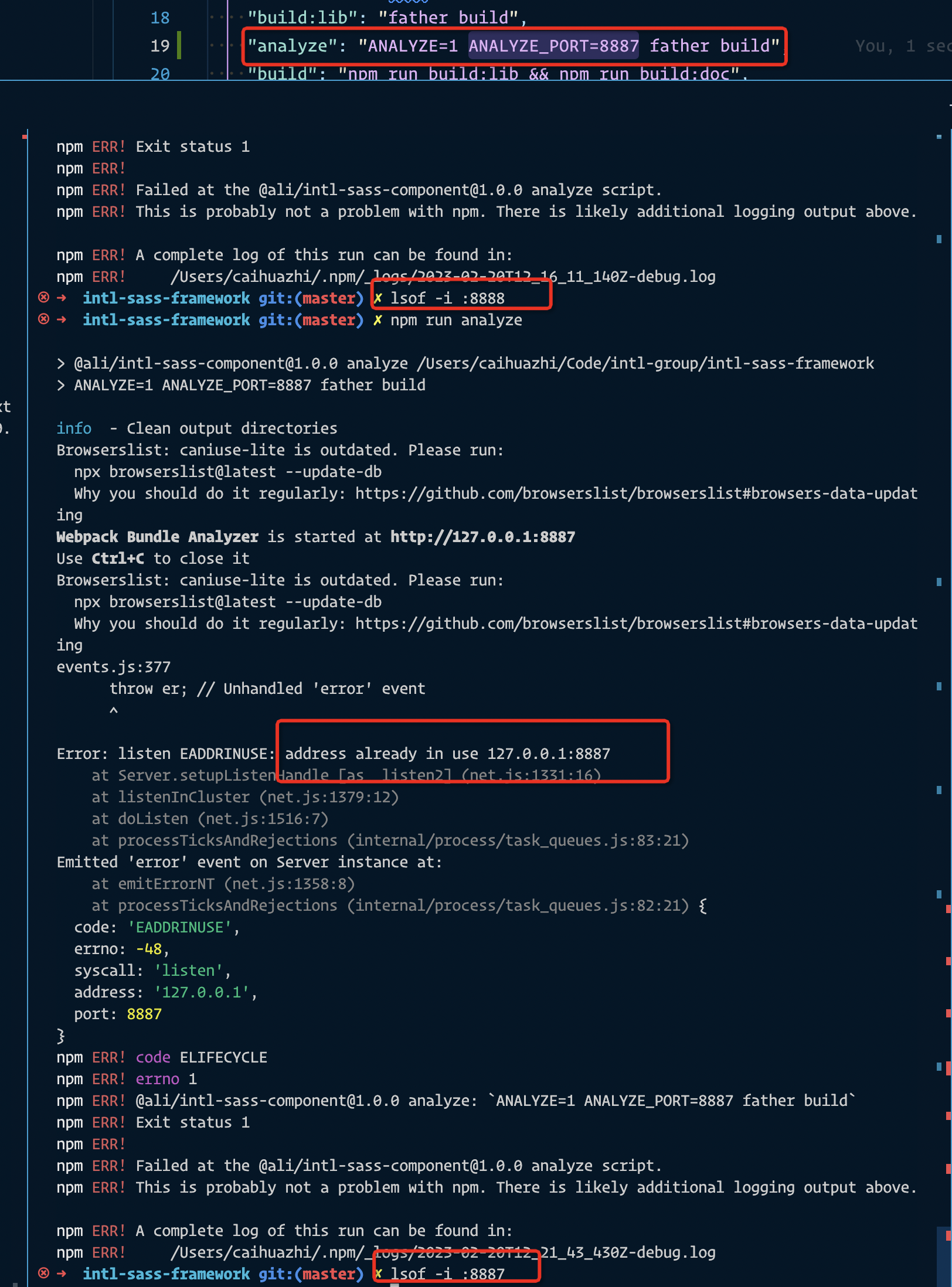 使用 analyze 会显示端口号被占用 · Issue #587 · umijs/father · GitHub