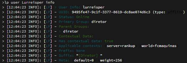 Info command not showing online player · Issue #164 · LuckPerms/LuckPermsWeb · GitHub