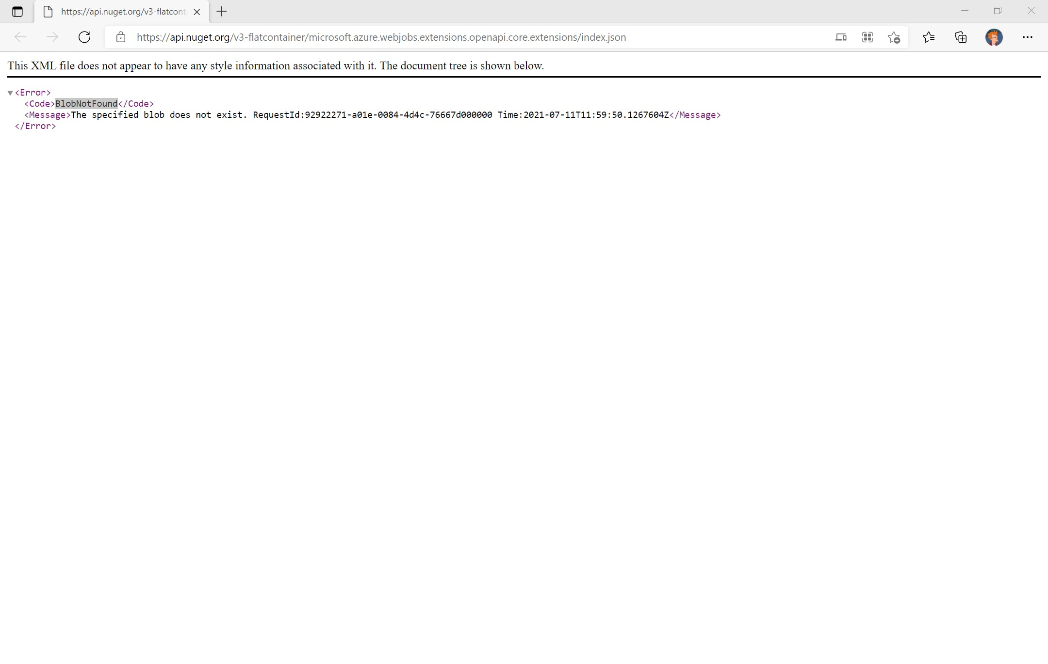 BlobNotFound installing from nuget.org · Issue #175 · Azure/azure-functions-openapi-extension ...
