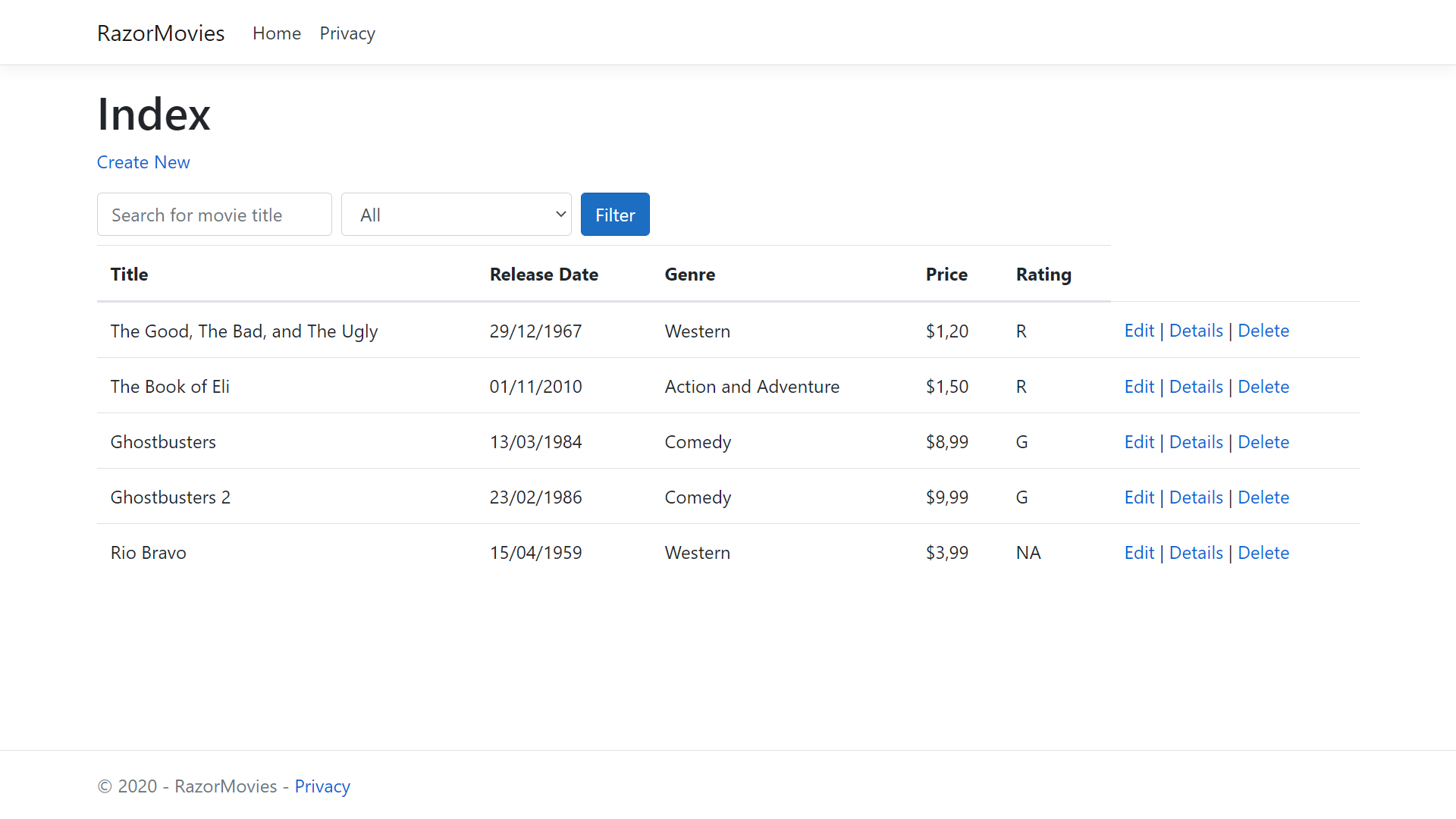GitHub - DoodlesEpic/RazorMovies: Simple movie database website ...