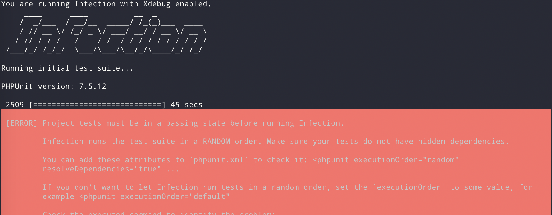 Infection Posts No Message About Executionorderrandom Upon Initial