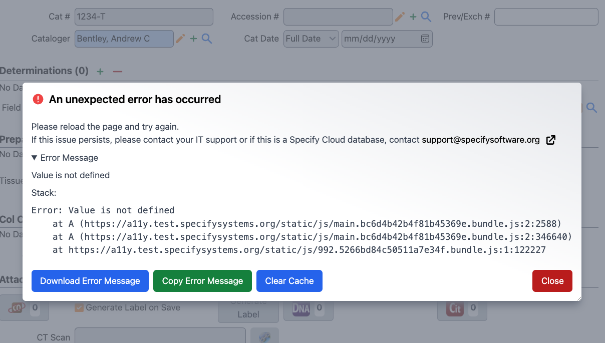 [a11y] Deleting a record from a record set results in an error · Issue #1393 · specify/specify7 ...