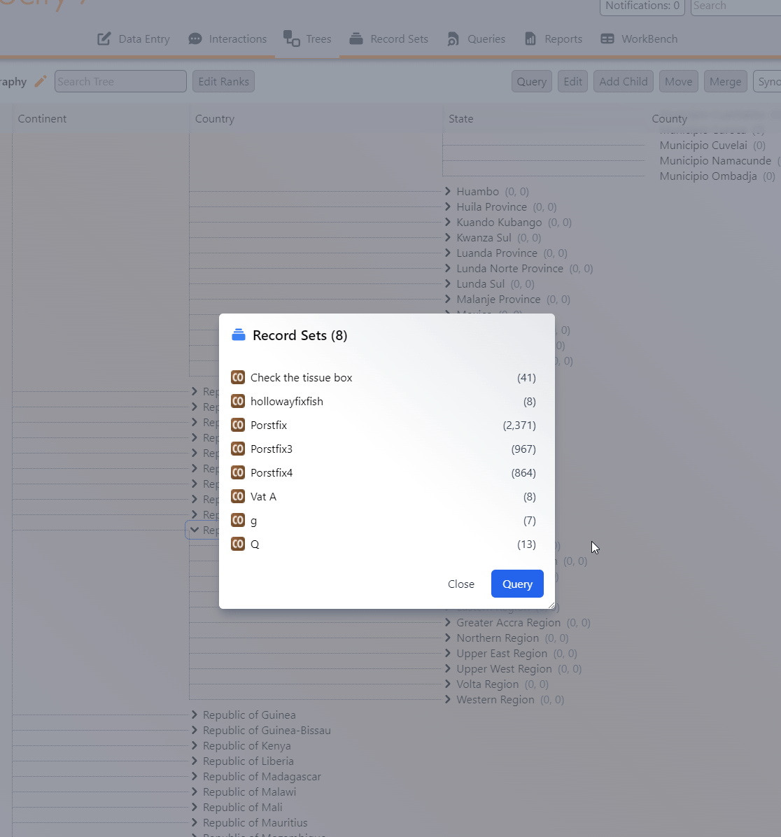 [a11y] Choosing a record set when running a report prompts with a query · Issue #1479 · specify ...