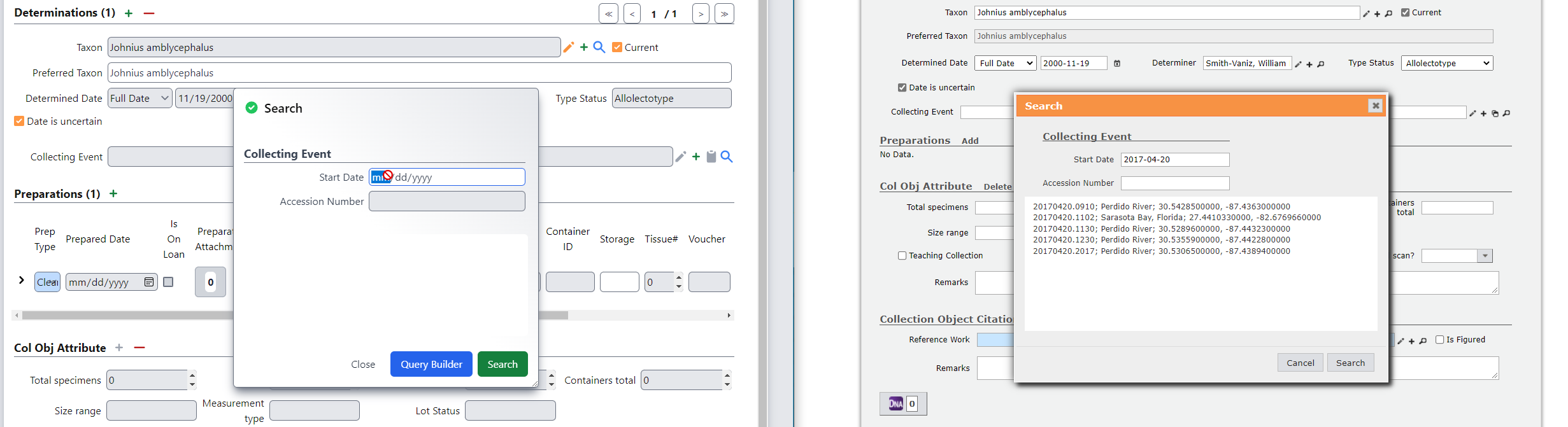 [a11y] CE search by date disabled · Issue #1481 · specify/specify7 · GitHub