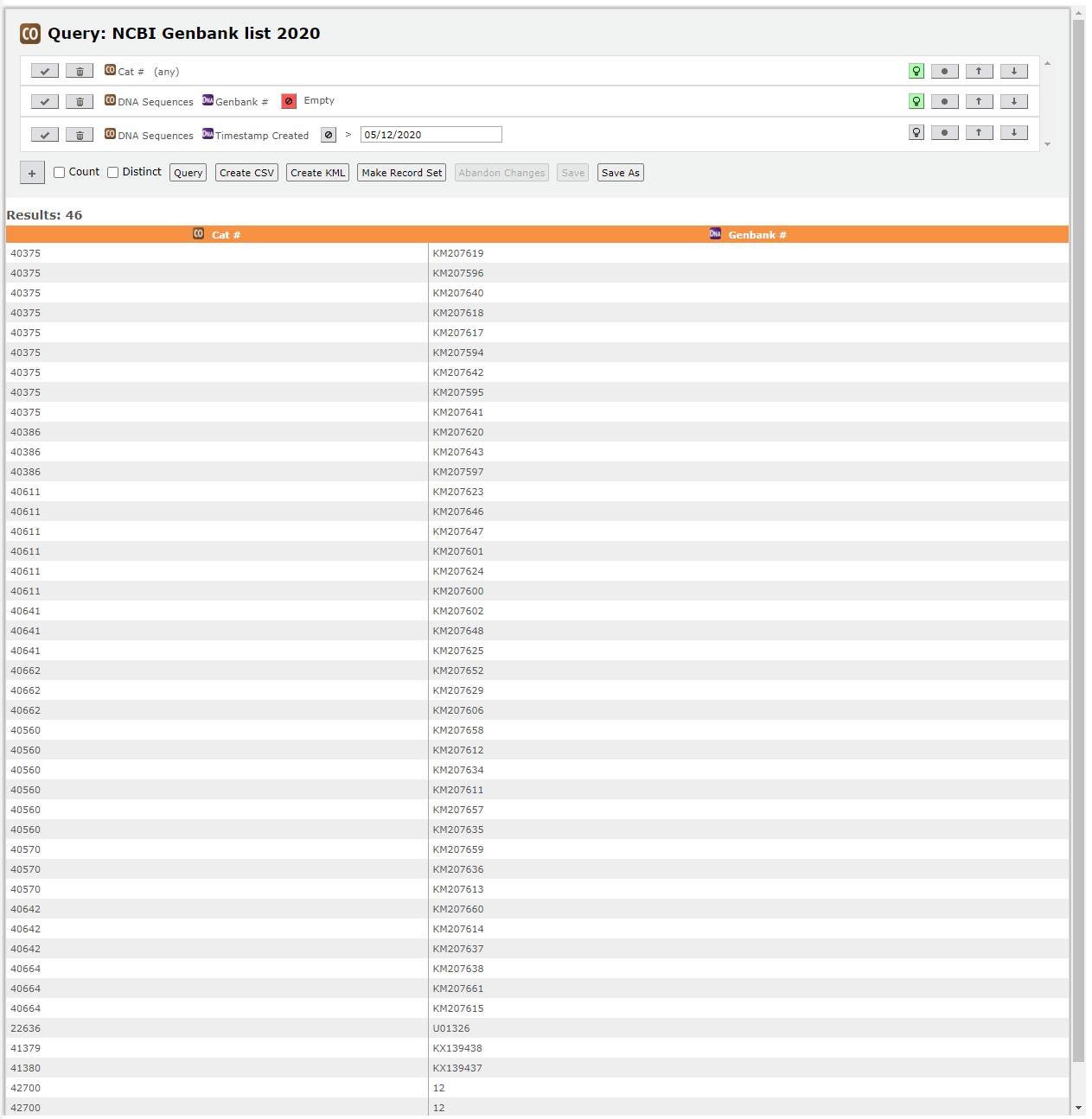 [a11y] Genbank query returning different results · Issue #1493 · specify/specify7 · GitHub