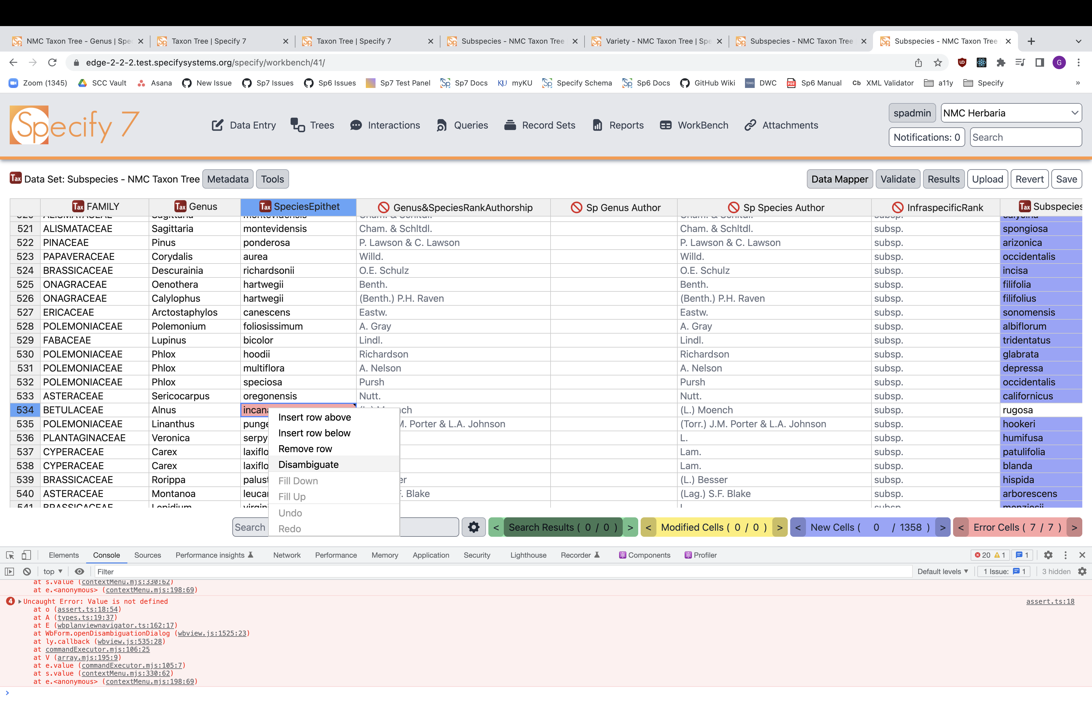 Cannot Disambiguate Record Value Is Not Defined Error · Issue 1878 · Specify Specify7 · Github