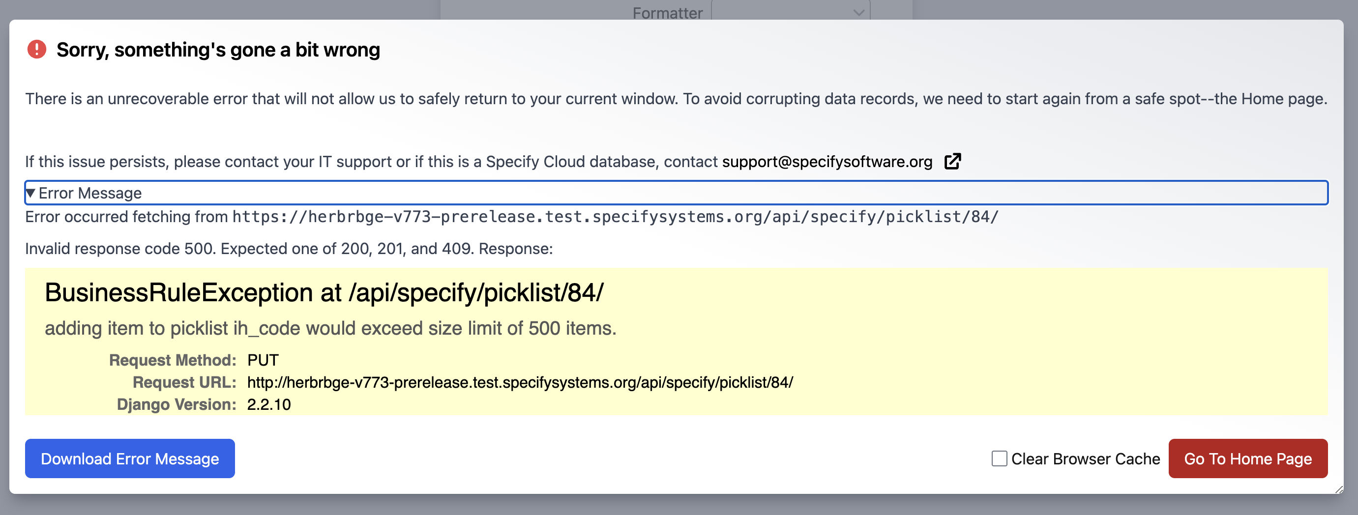 can't edit pick lists · Issue #2197 · specify/specify7 · GitHub