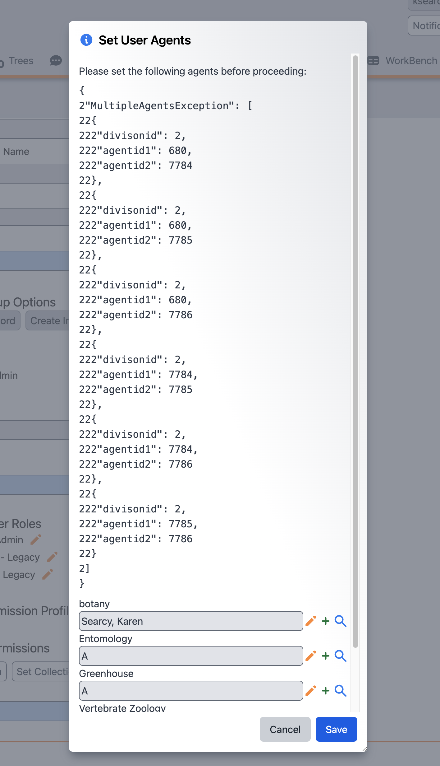 Cannot set batch of agents for collection access · Issue #2405 · specify/specify7 · GitHub