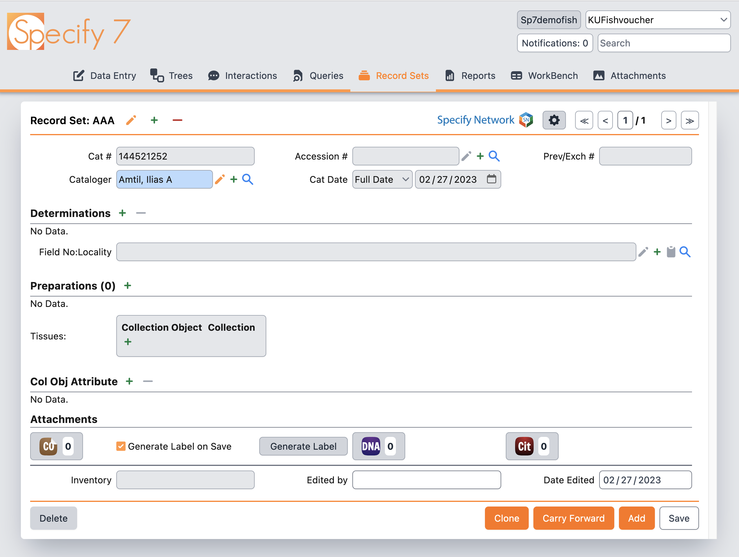 Adding A Record To An Empty Record Set Is Buggy · Issue 3033 · Specify Specify7 · Github