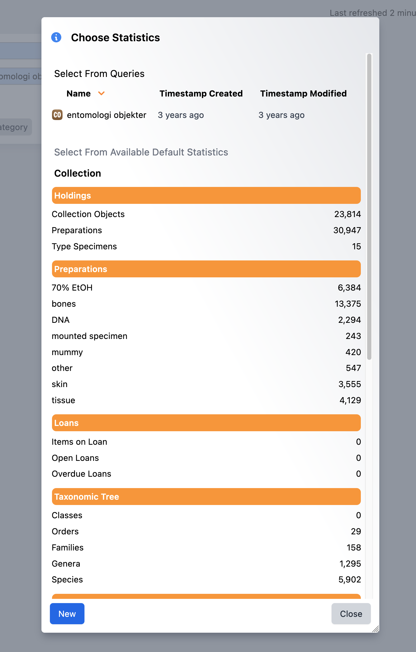 `statspage` Prettify The Statistics Add Dialog · Issue 3231 · Specify Specify7 · Github